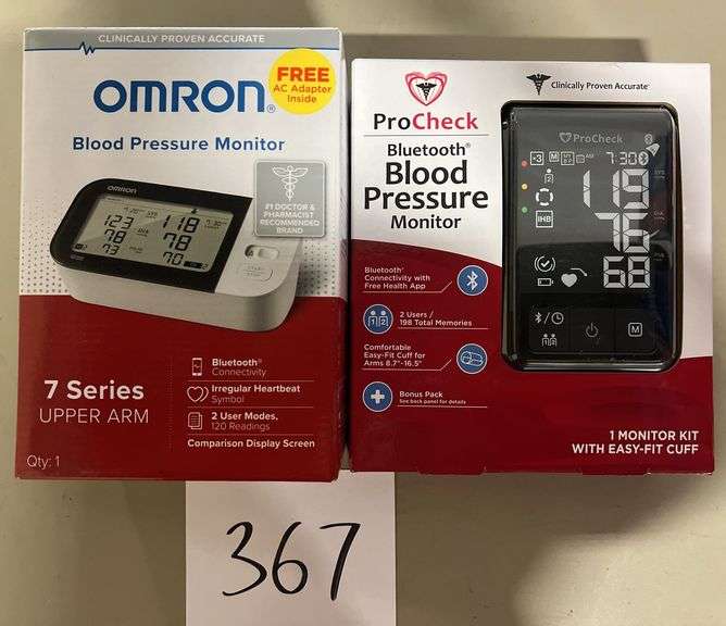 (2) BLOOD PRESSURE MONITORS IN BOXES - OMRON & PROCHECK - Earl's ...