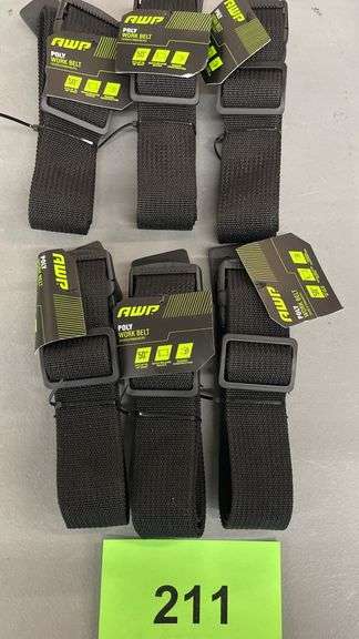(6) AWP POLY WORK BELTS - Earl's Auction Company