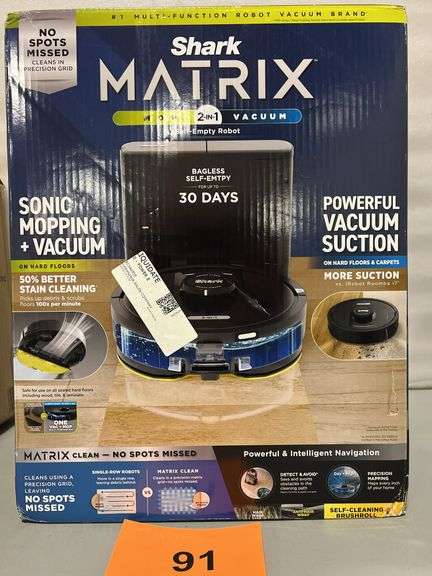 SHARK MATRIX 2 IN 1 SELF EMPTY ROBOT VACUUM IN BOX - Earl's Auction Company