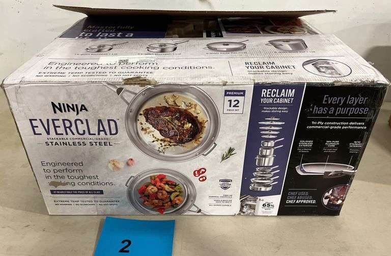NINJA EVERCLAD 12PC STAINLESS STEEL COOKWARE SET IN BOX - Earl's ...