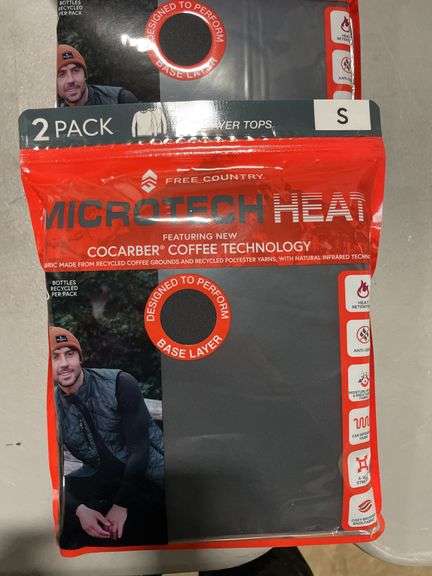 (3) PACKS OF MICROTECH HEAT MENS BASE LAYER TOPS - Earl's Auction Company