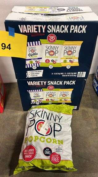 BAG OF SKINNY POP & (2) BOXES - Earl's Auction Company