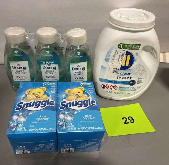 3PC LAUNDRY LOT - DOWNY, ALL & SNUGGLE - Earl's Auction Company