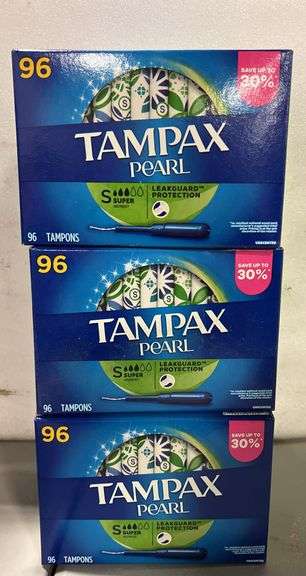 (3) BOXES OF TAMPAX TAMPONS - Earl's Auction Company