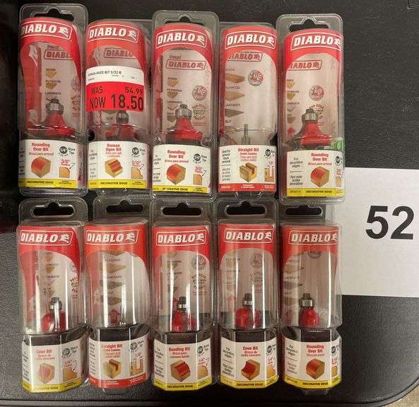 (10) DIABLO ROUTER BITS - Earl's Auction Company