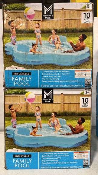 (2) 10FT INFLATABLE FAMILY POOLS IN BOXES - Earl's Auction Company