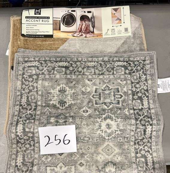 (2) EVERWASH WASHABLE ACCENT RUGS - Earl's Auction Company