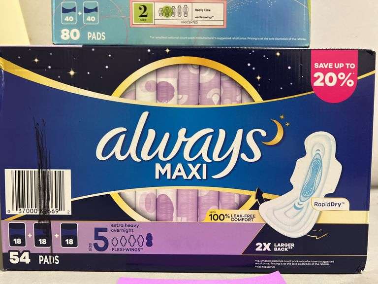 (3) BOXES OF ALWAYS PADS - Earl's Auction Company