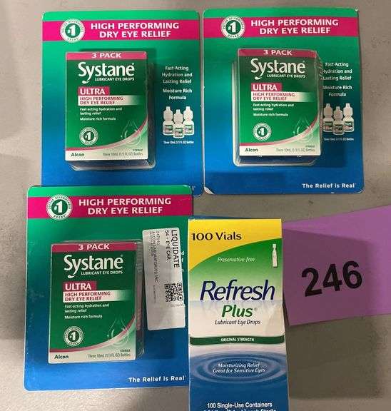 4PC EYE DROP LOT - SYSTANE & REFRESH PLUS - Earl's Auction Company