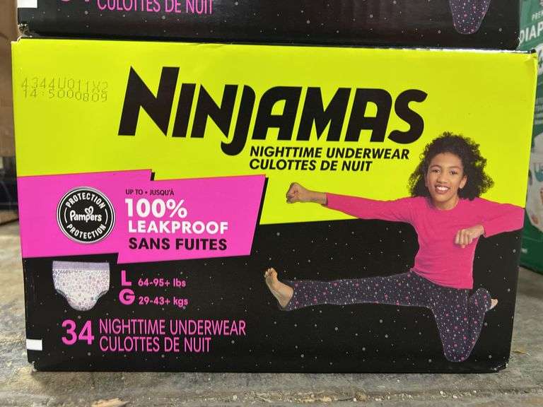 (2) BOXES OF KIDS NINJAMAS UNDERWEAR - SIZE L - Earl's Auction Company