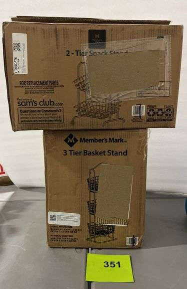(1) 2 TIER SNACK RACK & 3 TIER BASKET STAND IN BOX - Earl's Auction Company