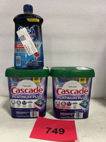 3PC DISHWASHING LOT - CASCADE & FINISH - Earl's Auction Company