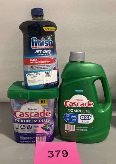 3PC DISHWASHING LOT - CASCADE & FINISH - Earl's Auction Company