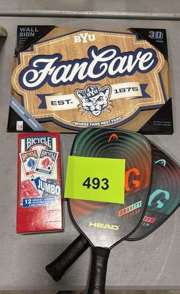 4PC LOT - SIGN, CARDS, PADDLES - Earl's Auction Company