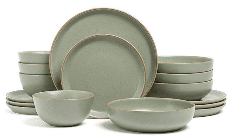 OVER & BACK 16PC STONEWARE DINNERWARE SET IN BOX - GREEN - Earl's ...