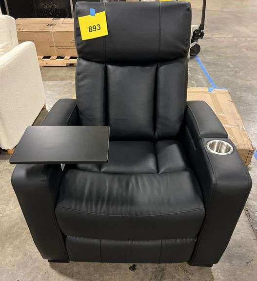 LARSON POWER THEATER RECLINER W/ TABLE - BLACK - Earl's Auction Company