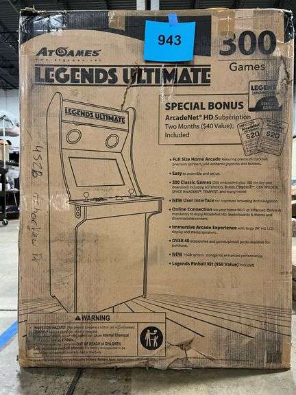 ATGAMES LEGENDS ULTIMATE ARCADE GAME CABINET IN BOX - Earl's Auction ...