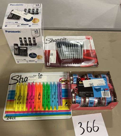 4PC OFFICE LOT - TELEPHONE, MARKERS & TAPE - Earl's Auction Company