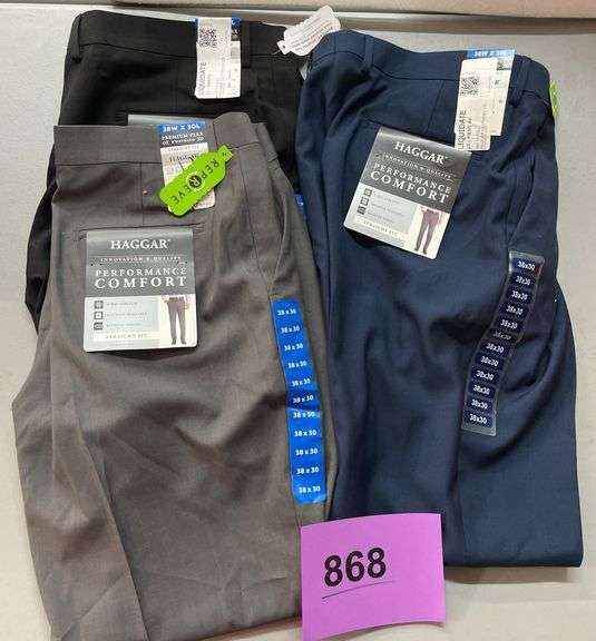 (3) PAIRS OF MENS HAGGAR PANTS - SIZE 38x30 - Earl's Auction Company