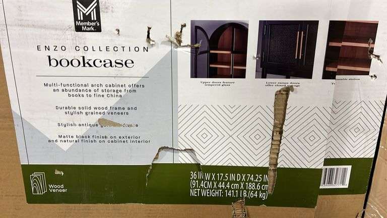 ENZO COLLECTION BOOKCASE IN BOX - BLACK - Earl's Auction Company