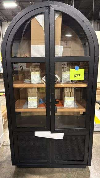 AS IS - ENZO COLLECTION BOOKCASE CABINET - BLACK - Earl's Auction Company