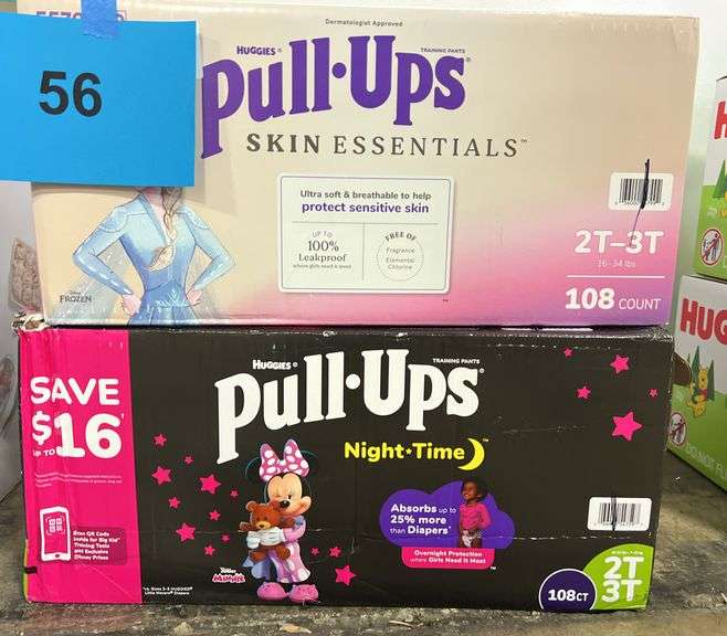 (2) BOXES OF HUGGIES PULL UPS DIAPERS - SIZE 2T/3T - Earl's Auction Company