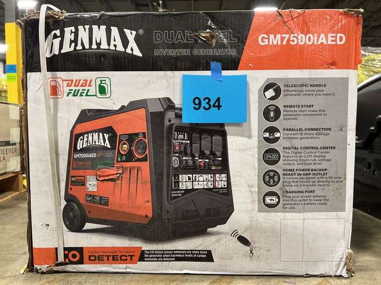 GENMAX DUAL FUEL INVERTER GENERATOR IN BOX - Earl's Auction Company