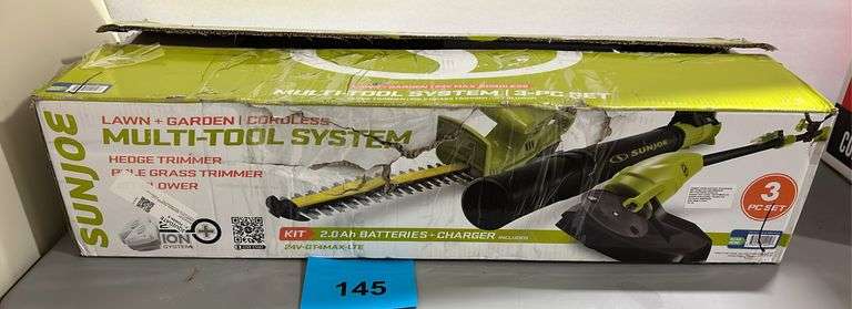 SUNJOE 3PC LAWN & GARDEN MULTI TOOL SYSTEM IN BOX - Earl's Auction Company