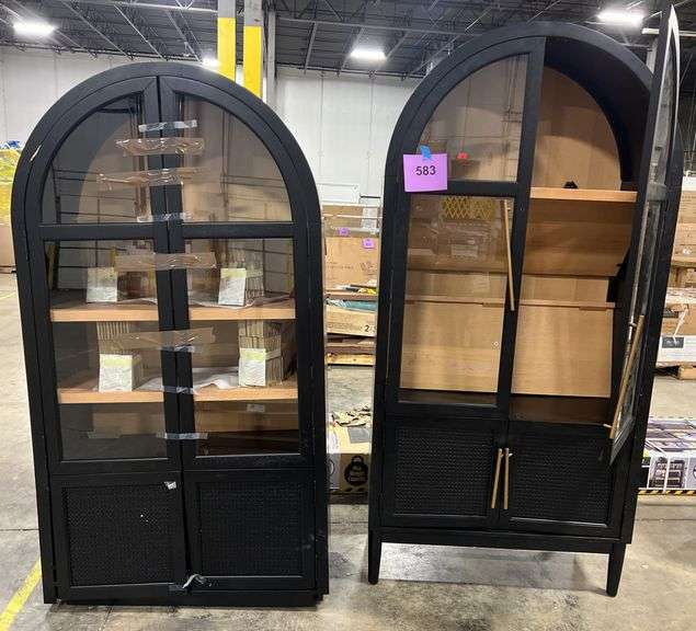 AS IS - (2) ENZO COLLECTION BOOKCASES - BLACK - Earl's Auction Company
