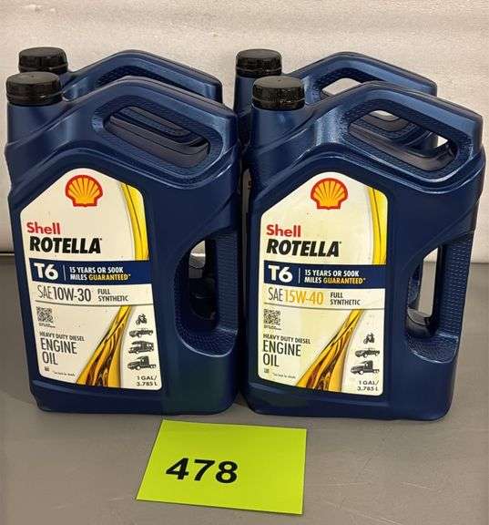 (4) JUGS OF SHELL ROTELLA OIL - Earl's Auction Company