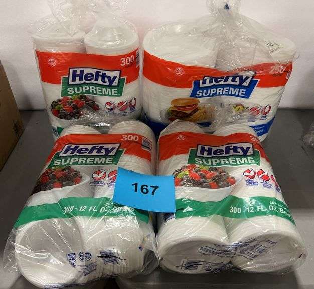 (4) PACKS OF HEFTY FOAM BOWLS/ PLATES - Earl's Auction Company