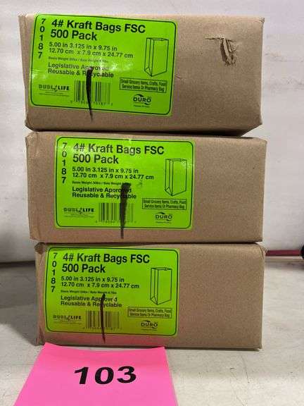 (3) PACKS OF KRAFT BAGS - Earl's Auction Company