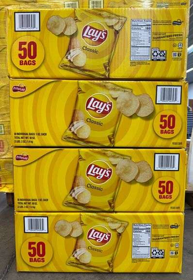 (4) BOXES OF LAYS CLASSIC POTATO CHIPS - Earl's Auction Company
