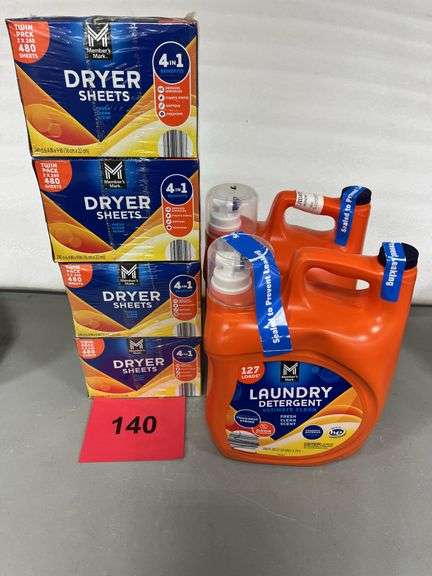 4PC LAUNDRY LOT - DETERGENT & DRYER SHEETS - Earl's Auction Company