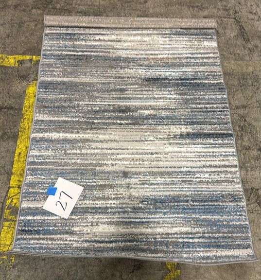 MOHAWK SMALL ENTRY RUG - BLUE/GREY - Earl's Auction Company