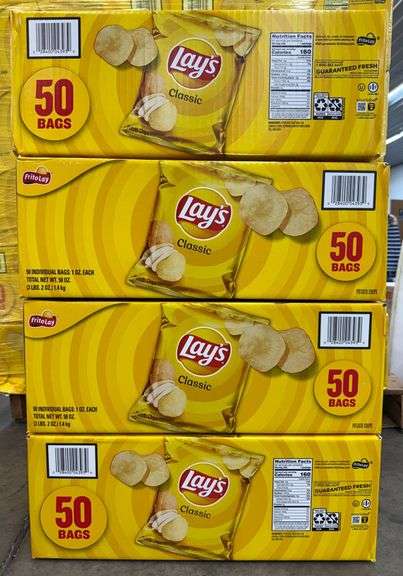 (4) BOXES OF LAYS CLASSIC POTATO CHIPS - Earl's Auction Company