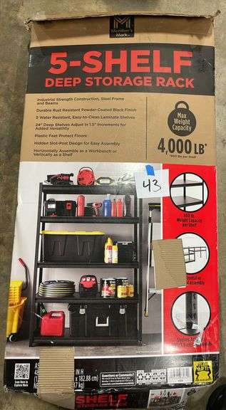 AS IS - (1) 5 SHELF DEEP STORAGE RACK IN BOX - Earl's Auction Company
