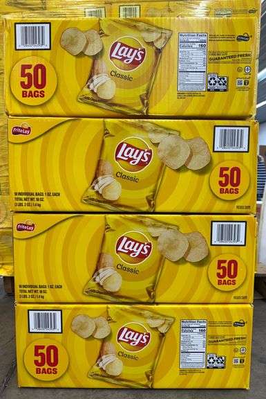 (4) BOXES OF LAYS CLASSIC POTATO CHIPS - Earl's Auction Company