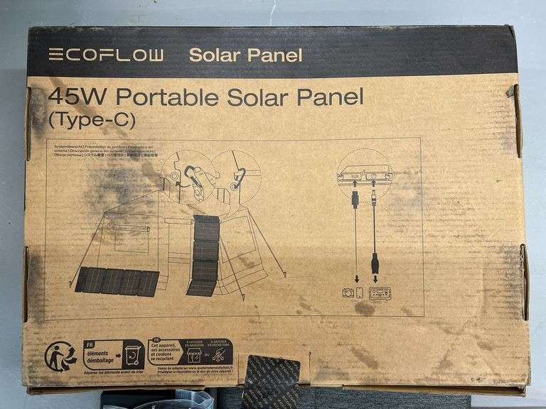 ECOFLOW 45W PORTABLE SOLAR PANEL W/ BOX - Earl's Auction Company