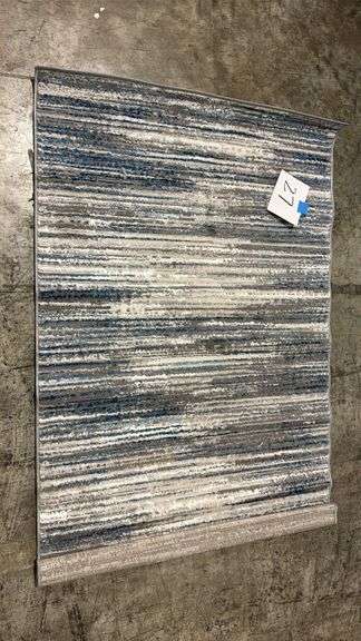 MOHAWK SMALL ENTRY RUG - BLUE/GREY - Earl's Auction Company