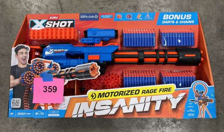 KIDS ZURU XSHOT MOTORIZED RAGE FIRE INSANITY GUN SET - Earl's Auction ...