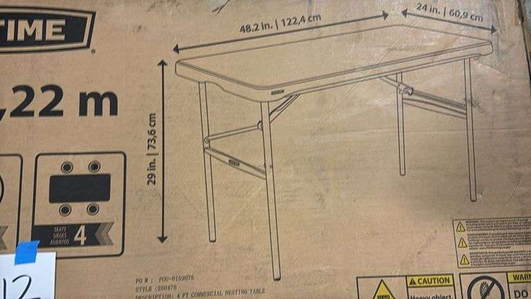 LIFETIME 4FT FOLDING TABLE IN BOX - Earl's Auction Company