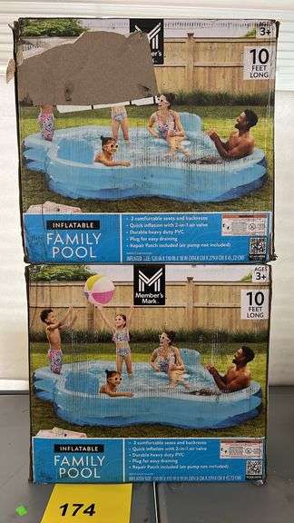 (2) 10FT INFLATABLE FAMILY POOLS IN BOXES - Earl's Auction Company
