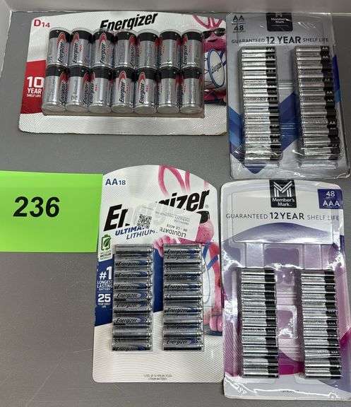 (4) PACKS OF BATTERIES - AA, AAA & D - Earl's Auction Company