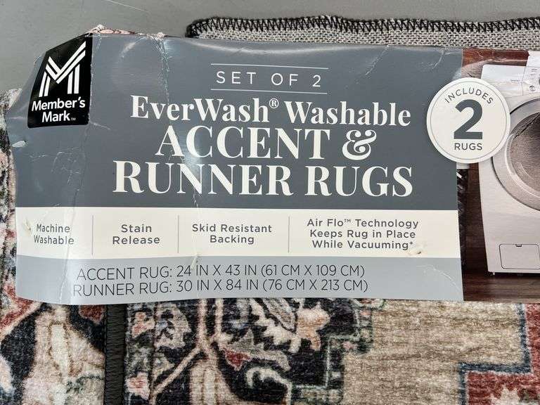 EVERWASH WASHABLE ACCENT & RUNNER RUGS - Earl's Auction Company