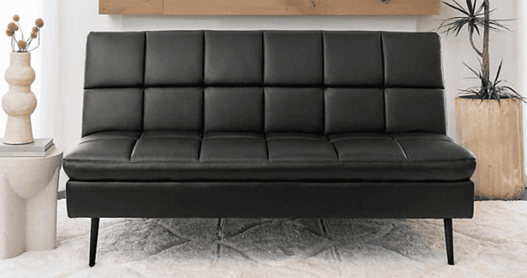 ABBYSON LIVING FELIX FAUX LEATHER FUTON IN BOX - BLACK - Earl's Auction ...