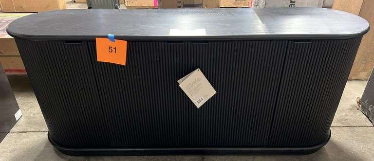 CALLEN WOOD CONSOLE - BLACK - Earl's Auction Company