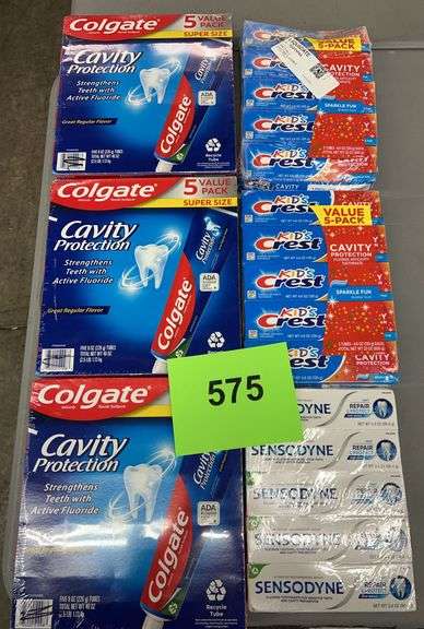 (6) PACKS OF TOOTHPASTE - COLGATE, CREST & SENSODYNE - Earl's Auction ...
