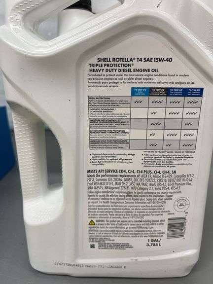 (3) JUGS OF SHELL ROTELLA DIESEL ENGINE OIL - Earl's Auction Company