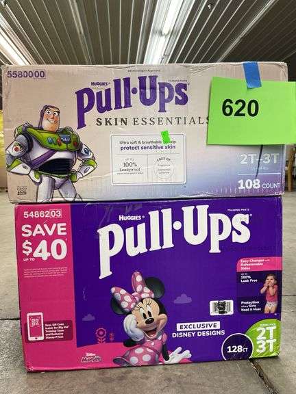 (2) BOXES OF HUGGIES PULL UPS DIAPERS - SIZE 2T/3T - Earl's Auction Company